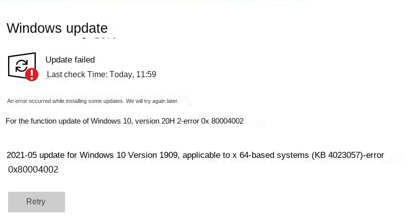 How to fix Windows 10 error code 0x80004002? - Rene.E Laboratory