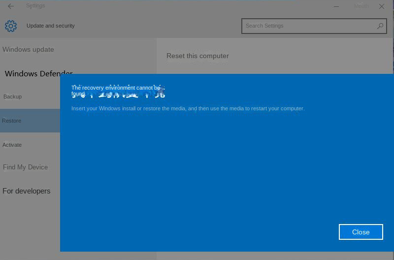 How to fix the error that could not find recovery environment? - Rene.E ...