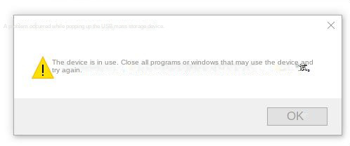 Solving the error "The device is currently in use" when ejecting the ...